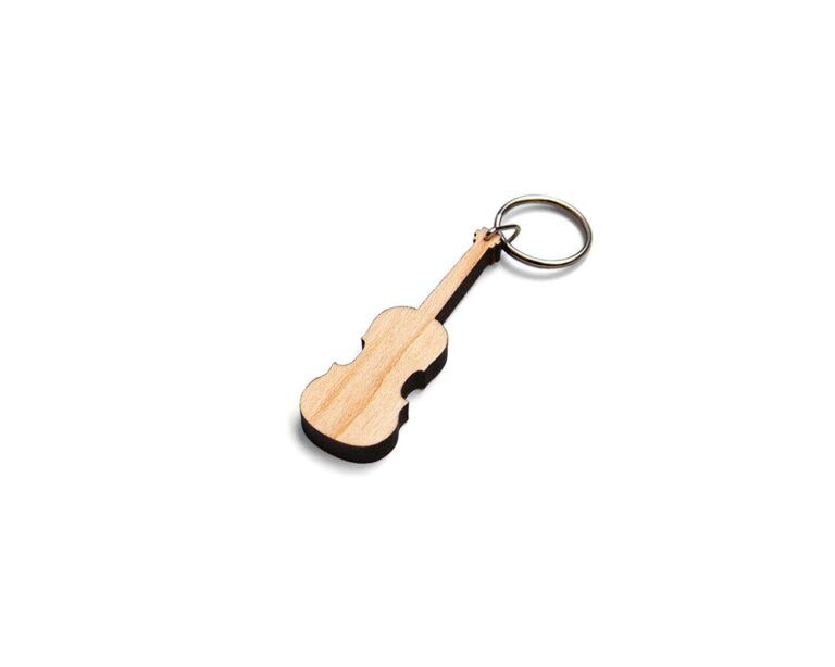 Wooden Keychain – Violin – Maple - Wooden Amsterdam