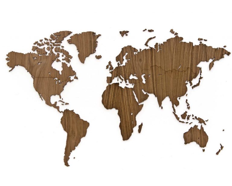 Wooden World Map - DIY - Brown HDF - MiMi Innovations