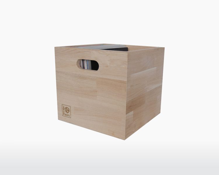 Wooden Vinyl Record Box - Oak - Music Box Designs