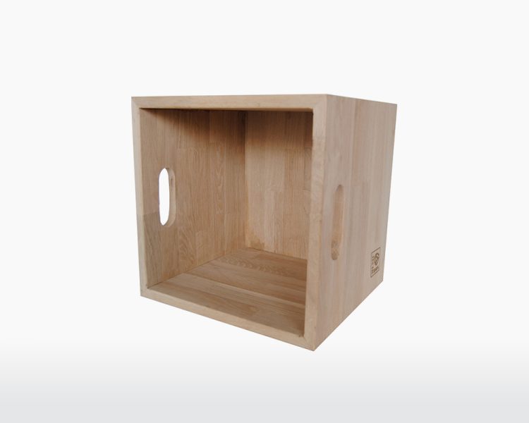 Wooden Vinyl Record Box - Oak - Music Box Designs