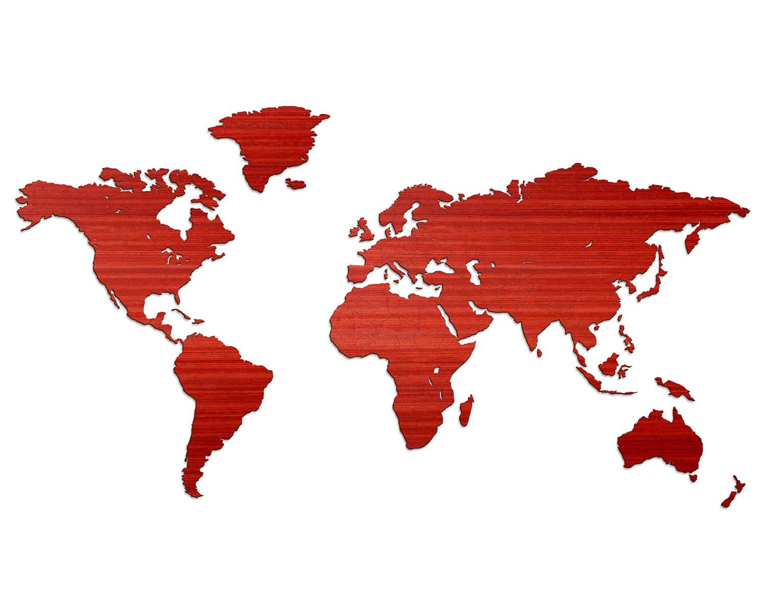 Wooden World Map - Padouk - Magnetic Hanging System - Wooden Amsterdam