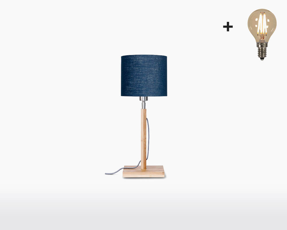 Floor lamp - Bamboo/Linen - Fuji - Good & Mojo - on Wooden Amsterdam