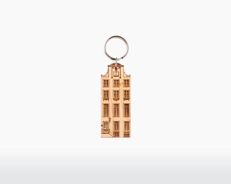 Amsterdam Canal House Keychain - Herengracht 420 - Maple - Wooden Amsterdam