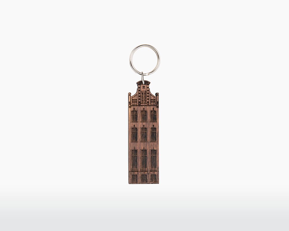 Amsterdam Canal House Keychain - Keizersgracht 526 - Walnut - Wooden ...