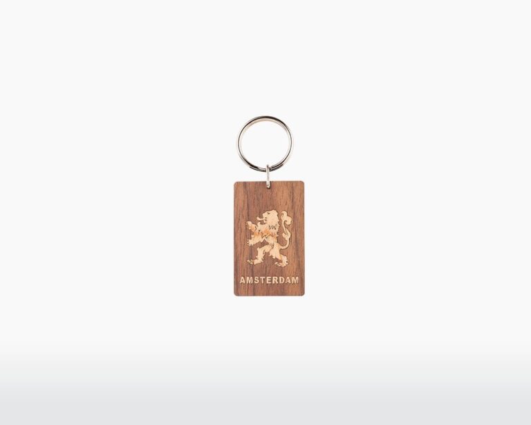 Amsterdam Keychain - Lion - Walnut & Maple - Wooden Amsterdam