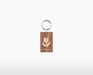 Amsterdam Keychain - Tulip - Walnut & Maple - Wooden Amsterdam