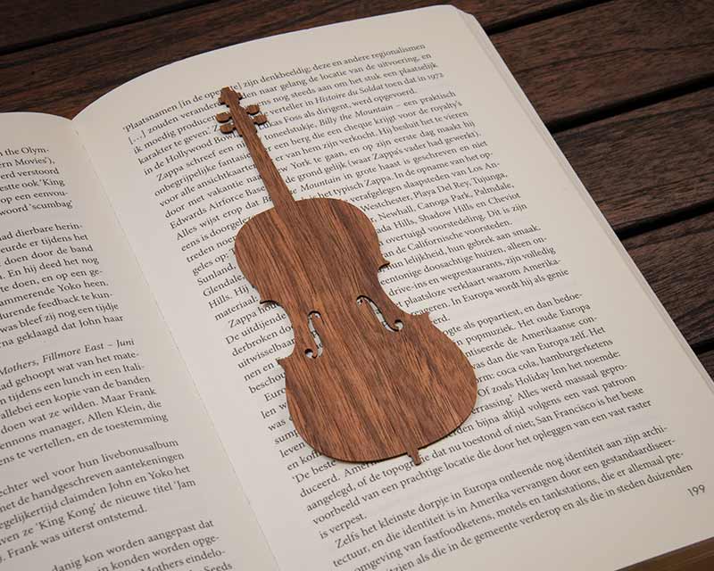 Bookmark Cello - Walnut - Wooden Amsterdam