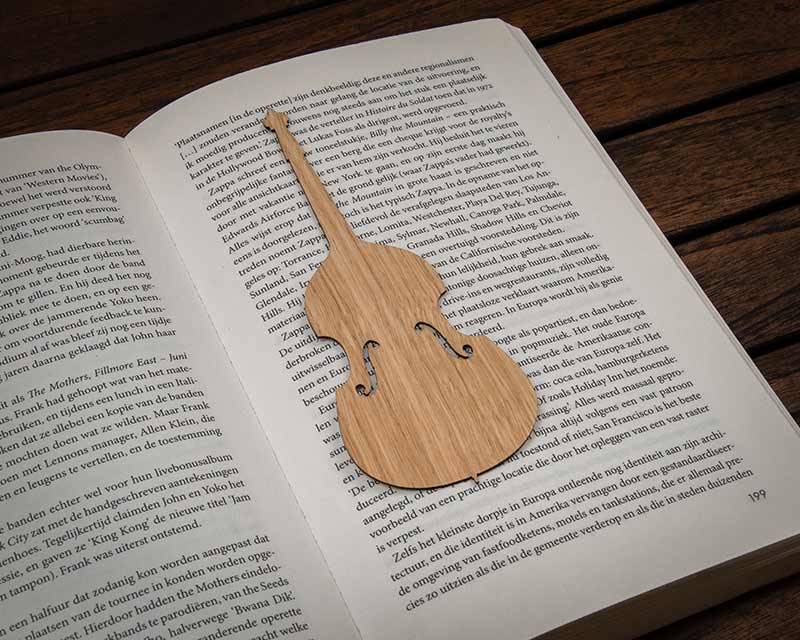 Bookmark Double Bass - Oak - Wooden Amsterdam