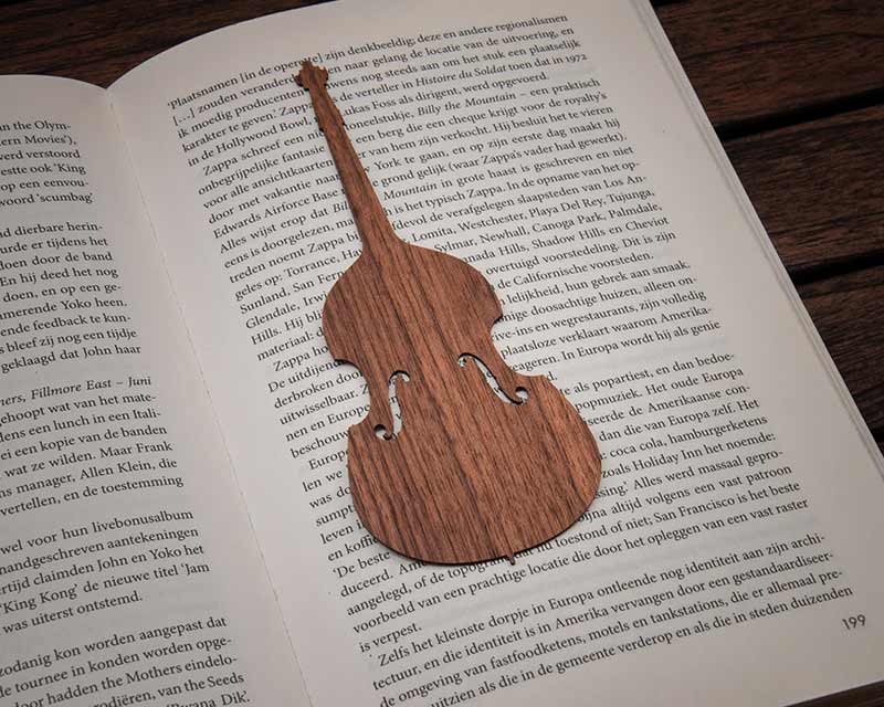 Bookmark Double Bass - Oak - Wooden Amsterdam