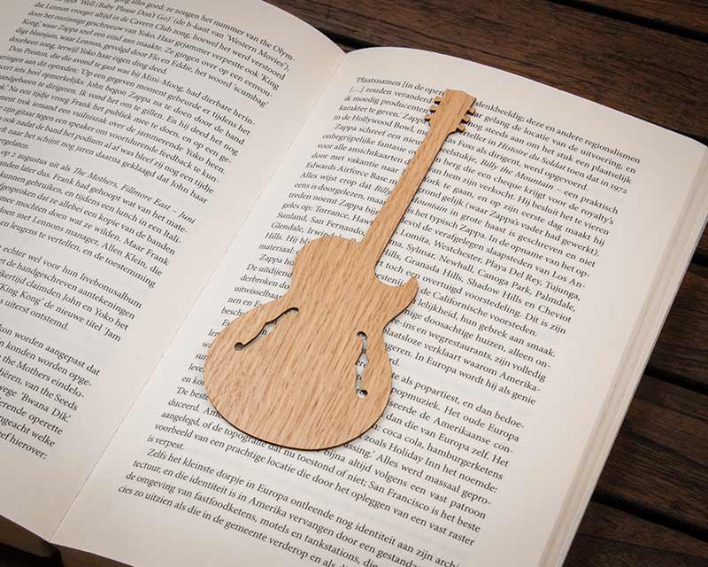 Bookmark Guitar - Oak - Wooden Amsterdam