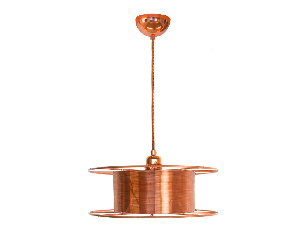 SPOOL Hanging Lamp - Brass Deluxe - Wooden Amsterdam