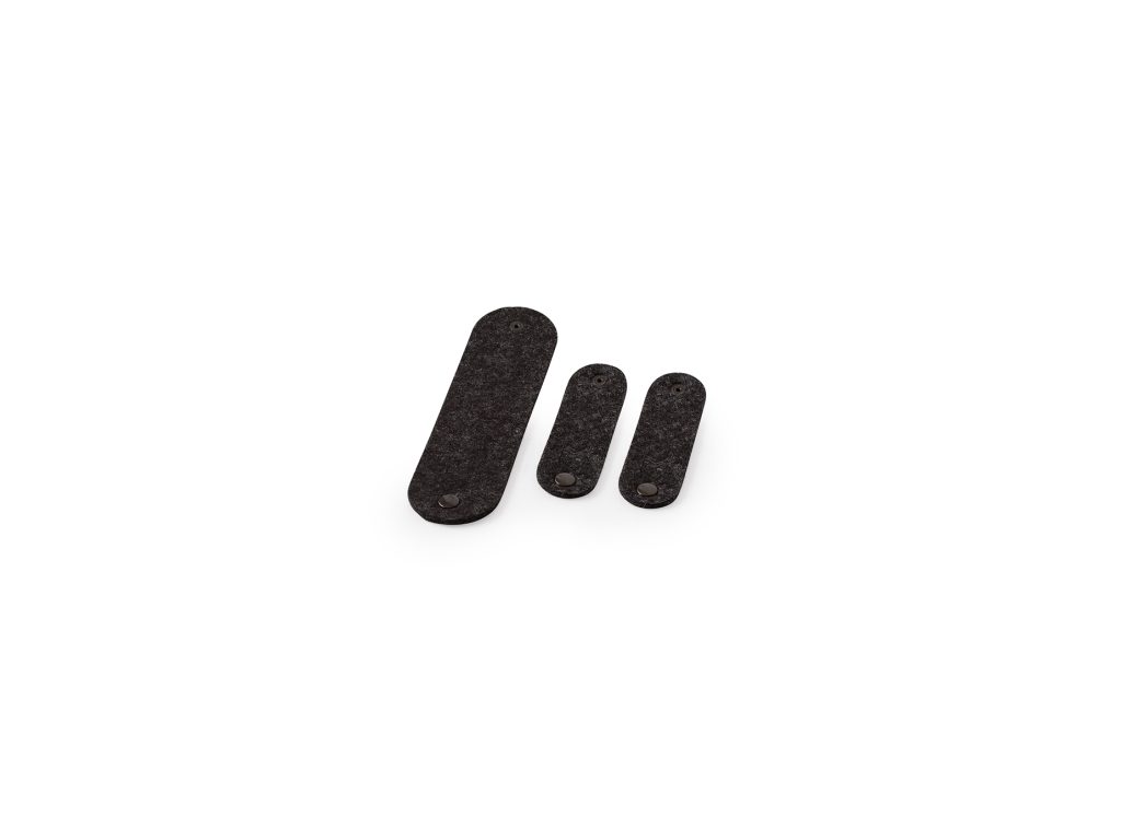 Felt Cable Ties - Set of 3 - Anthracite - Wooden Amsterdam