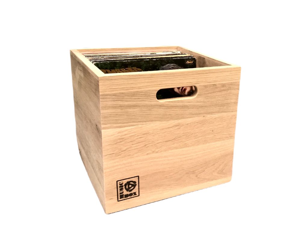 Vinyl Record Box - 12"- Natural Oak - LP Storage Box - Wooden Amsterdam